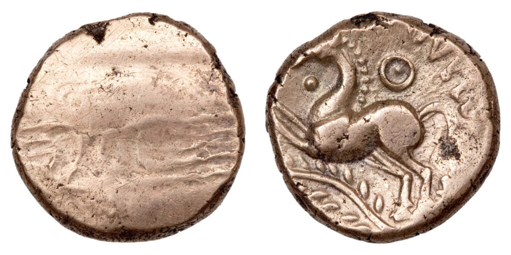 Trinovantes “Dubnovellaunos E Type (Class 2c)” Gold Stater - Celtic ...